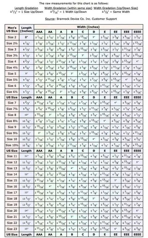 3-Style-Shoes-Brannock-System-Size-Chart - MenDetails